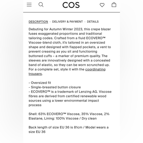 COS | Jackets & Coats | Brand New With Tags Oversized White Cos Blazer ...